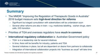 Presentation Trends in Australian and international regulation and ...