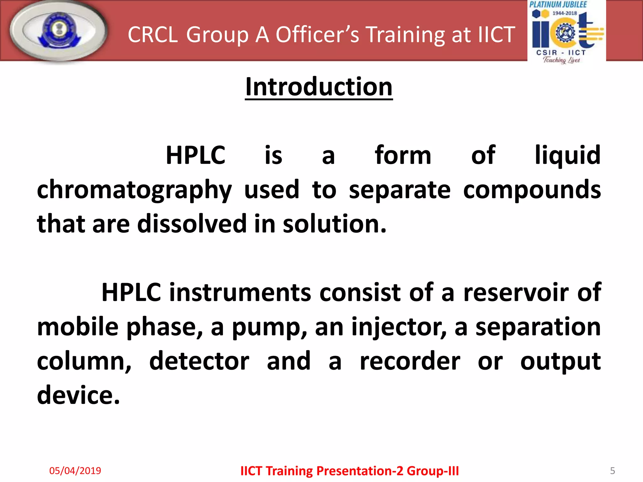 Presentation of HPLC | PPTX