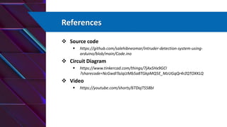 Intruder Detection System using Arduino | PPT | Presentation | CSE | PPTX