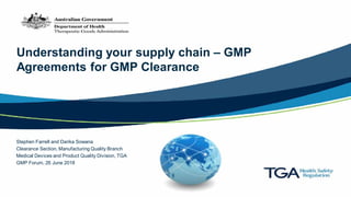 Presentation Understanding your supply chain – GMP Agreements for GMP ...