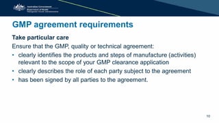 Presentation Understanding your supply chain – GMP Agreements for GMP ...