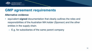 Presentation Understanding your supply chain – GMP Agreements for GMP ...