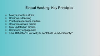 Ethical Hacking and Cyber Security for Beginners | PPT
