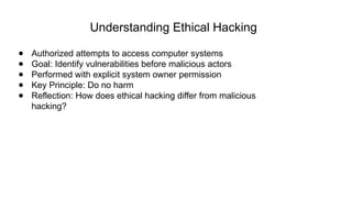 Ethical Hacking and Cyber Security for Beginners | PPT