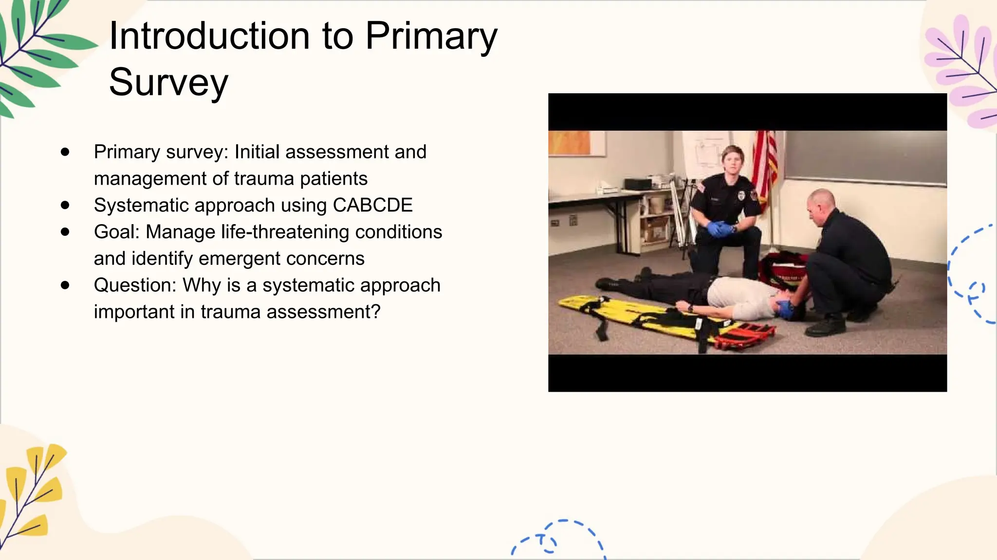 The Primary Survey In Trauma and Emergency Assessment | PPTX