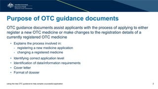 Using the new OTC guidance to help compile a successful application | PPT