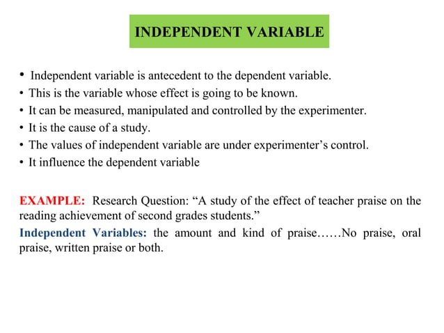 Variables Of Educational Research Pptx Science