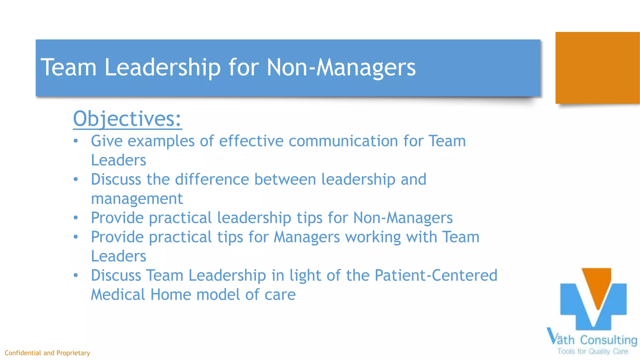 Leadership for Non-Managers | PPTX