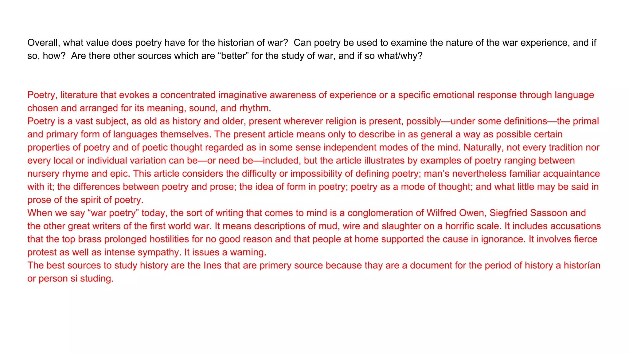 Presentation war poetry | PDF