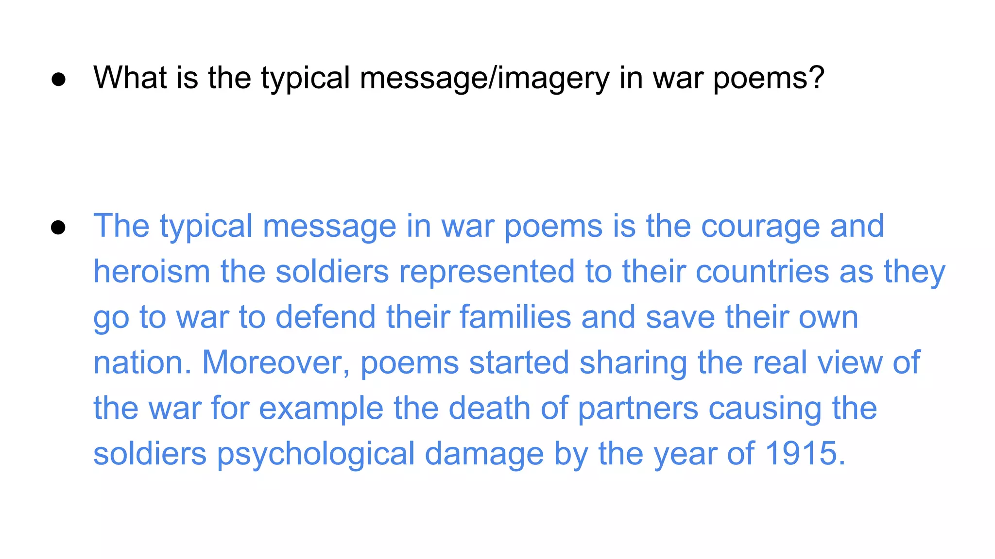 Presentation war poetry | PDF