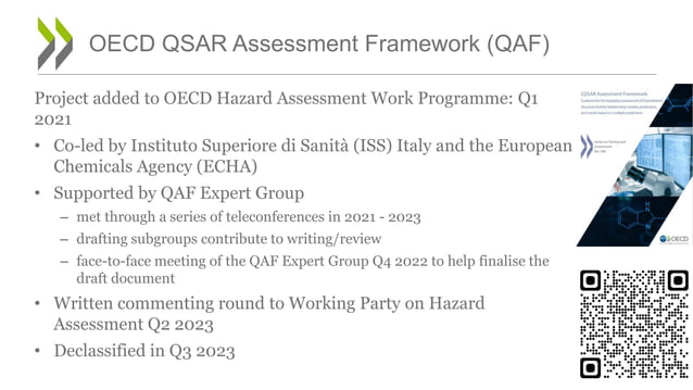 (Q)SAR Assessment Framework: Guidance for Assessing (Q)SAR Models and ...
