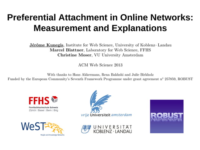 Preferential Attachment in Online Networks: Measurement and Explanations | PDF | Social ...