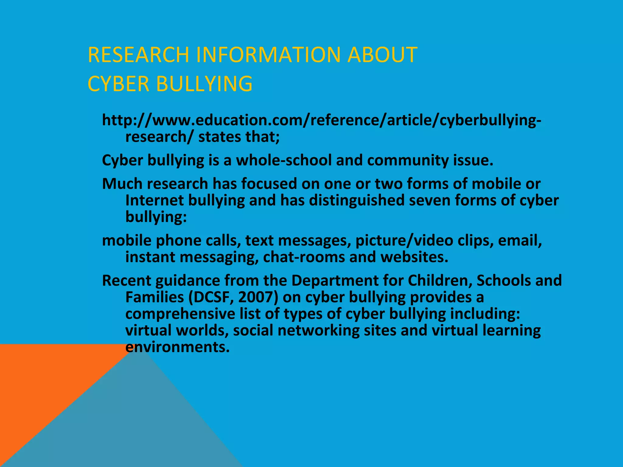 Presentation -- CYBERBULLYING | PPT