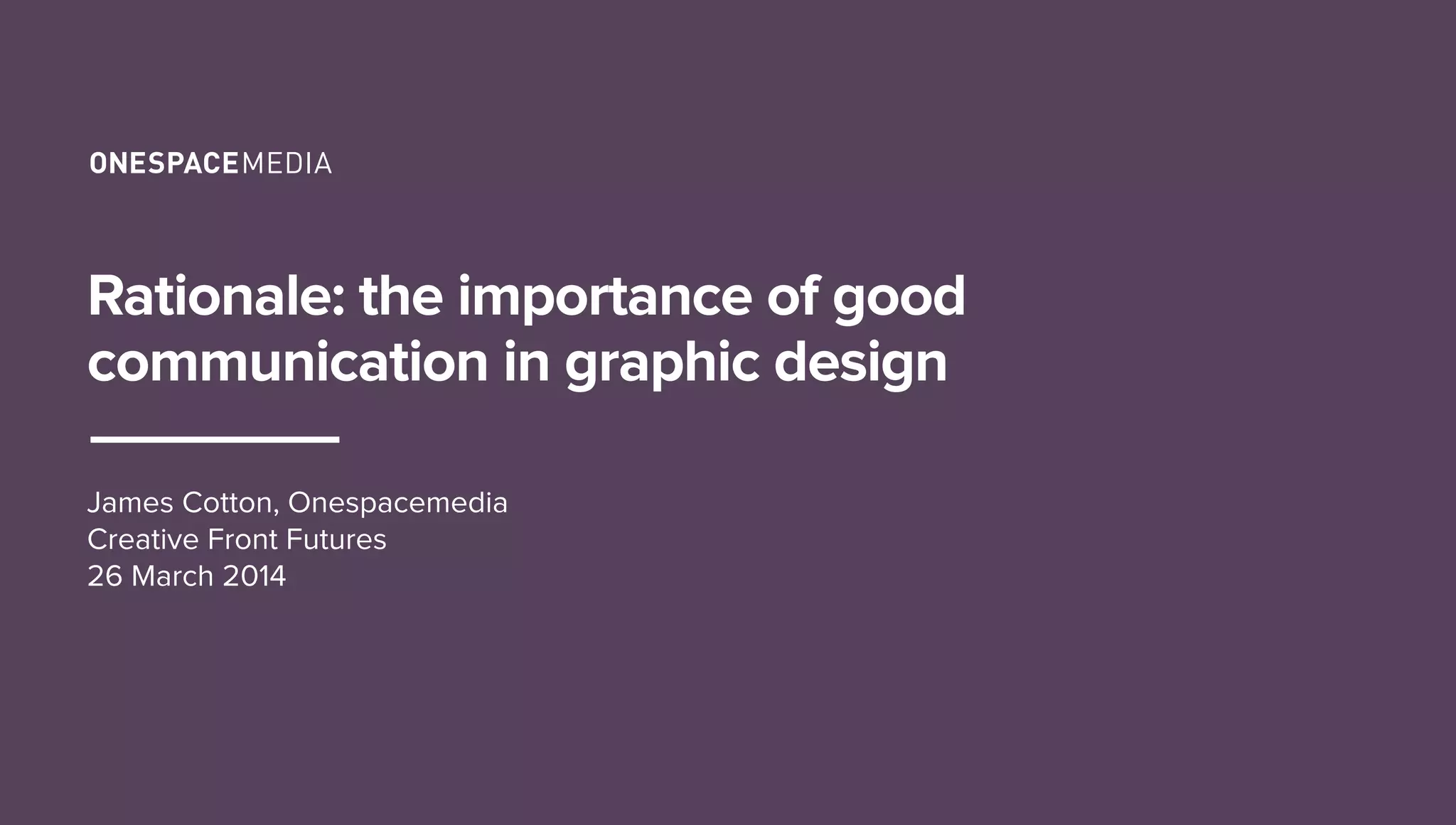 Rationale: the importance of good communication in graphic design | PDF