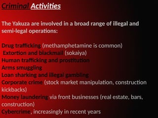 YAKUZA and TURKISH MAFIA crime syndicate | PPTX