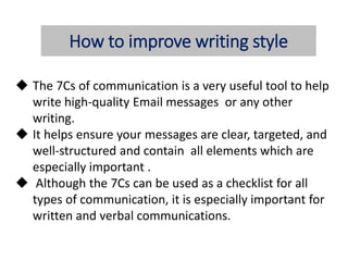 Role of seven C's in writting. How seven C's helps to improve writing ...
