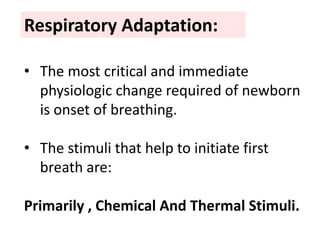 Normal Physiology of newborn | PPTX