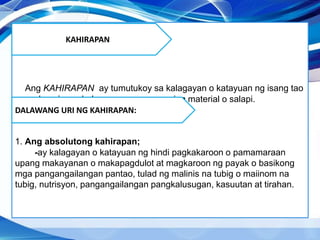 A presentation about "Panitikan Hinggil sa Kahirapan". | PPTX