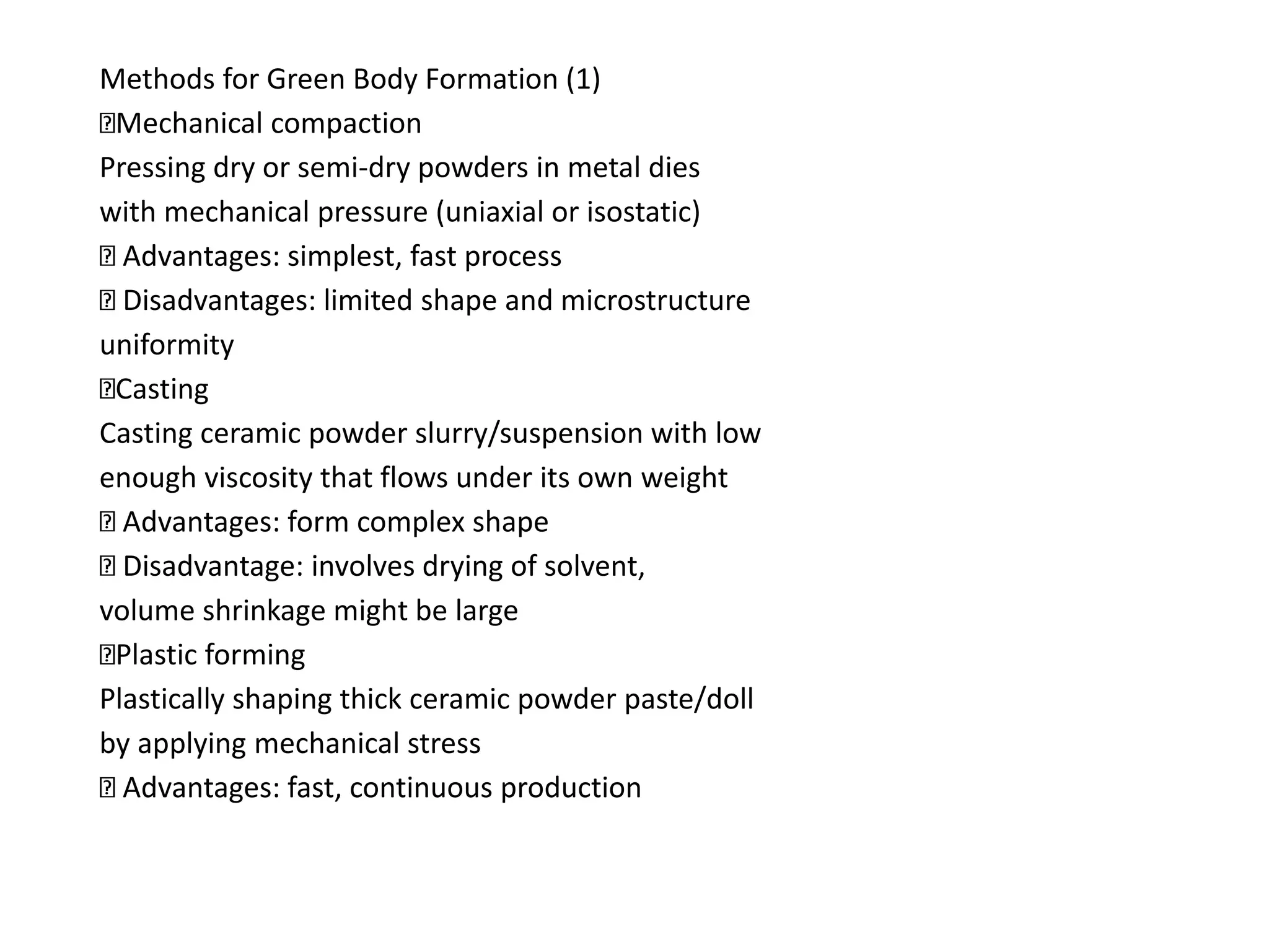 characterization of ceramic green body for specific objectives | PPTX