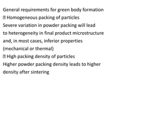 characterization of ceramic green body for specific objectives | PPTX ...