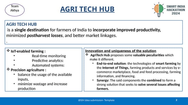 Ppt on hackathon event agrihub ppt .pptx