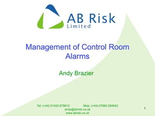 Management of control room alarms | PPTX