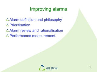 Management of control room alarms | PPTX