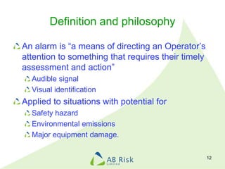 Management of control room alarms | PPTX