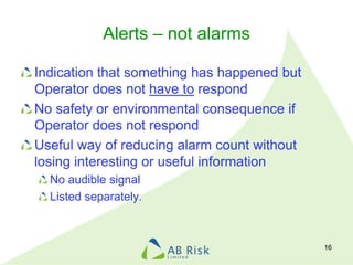 Management of control room alarms | PPTX