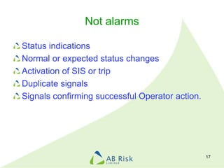 Management of control room alarms | PPTX