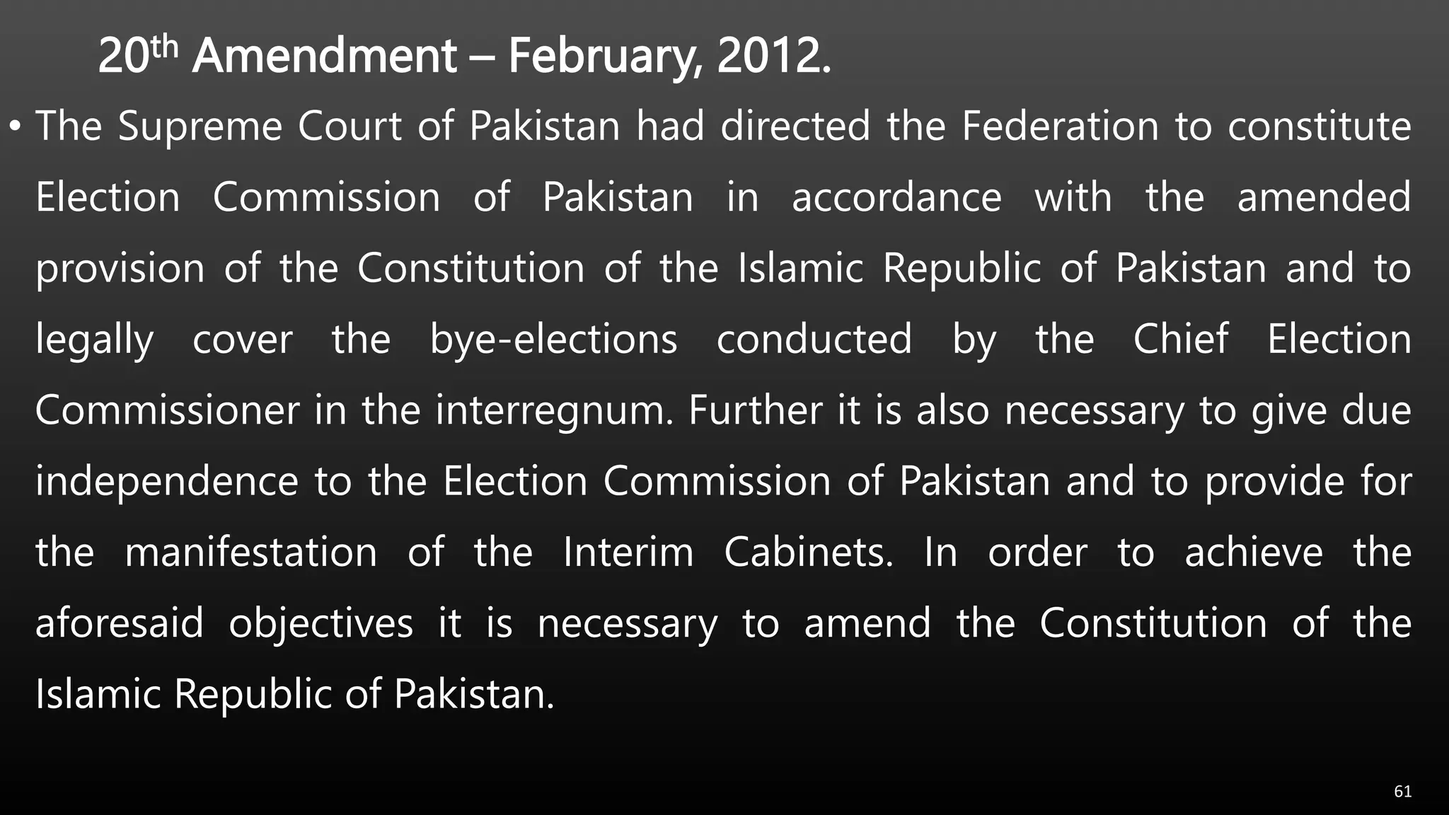 Major Constitutional Amendments in Constitution of Pakistan 1973 | PPTX