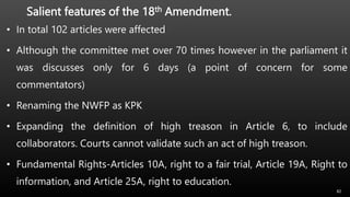 Major Constitutional Amendments in Constitution of Pakistan 1973 | PPTX