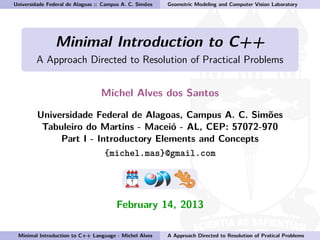 Minimal Introduction to C++ - Part I | PDF