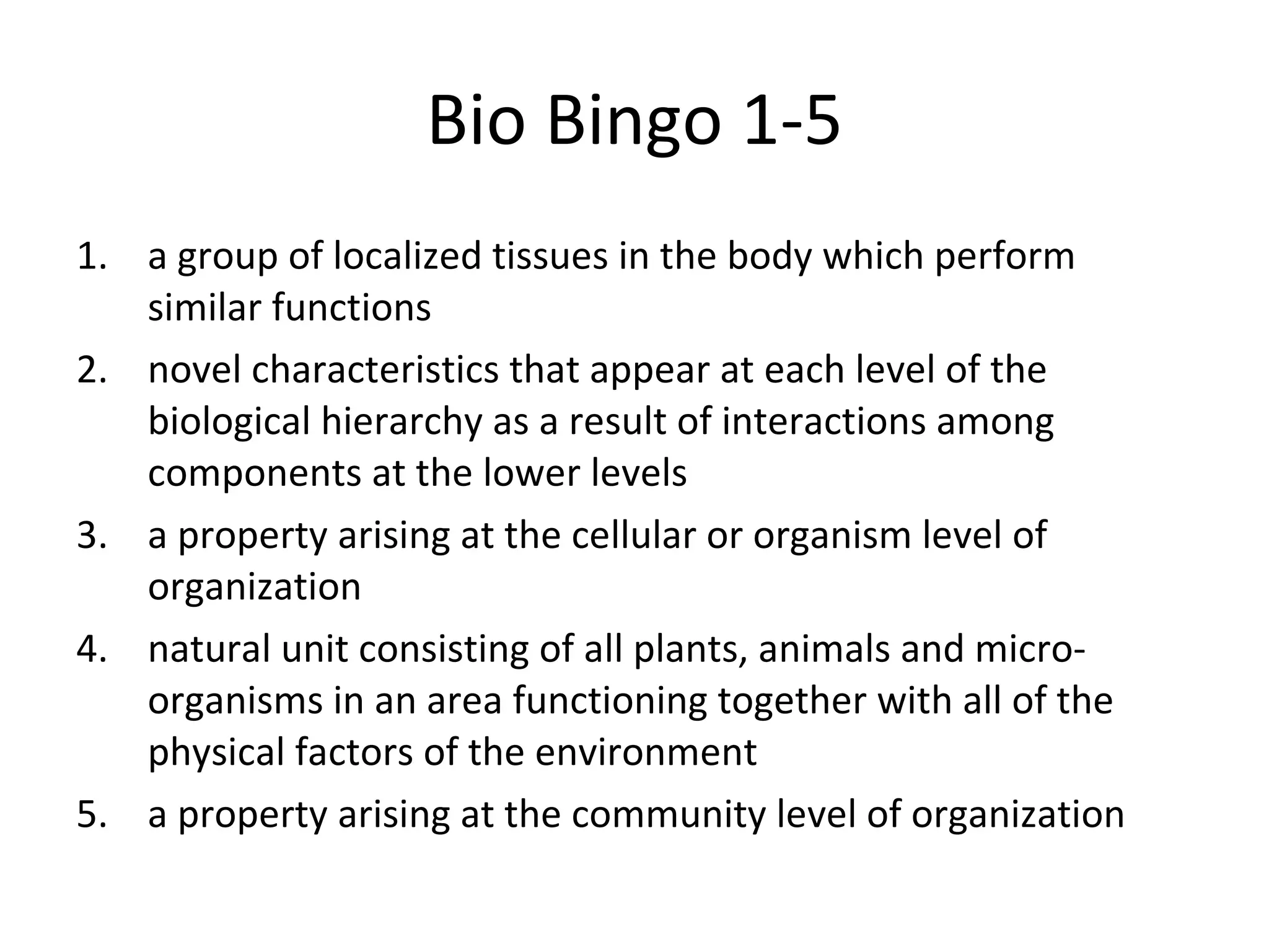 Presentation01 - Hierarchy Of Biological Organization | PPT