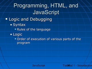 introduction to javascript | PPT