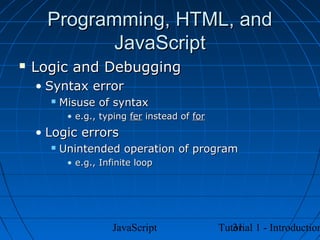 introduction to javascript | PPT