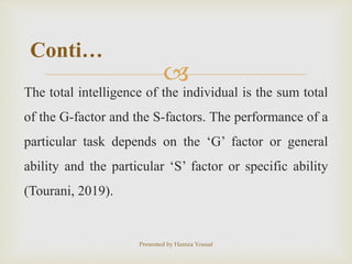 Spearman's Intelligence Theory and Gardner's Multiple Intelligence ...