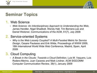 Introduction - Lecture 1 - Seminar Web Information Systems Technology ...