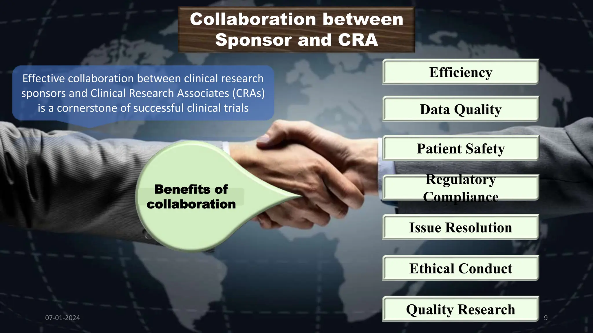 Presentation 01 Responsibilities of sponsor and CRA in clinical ...