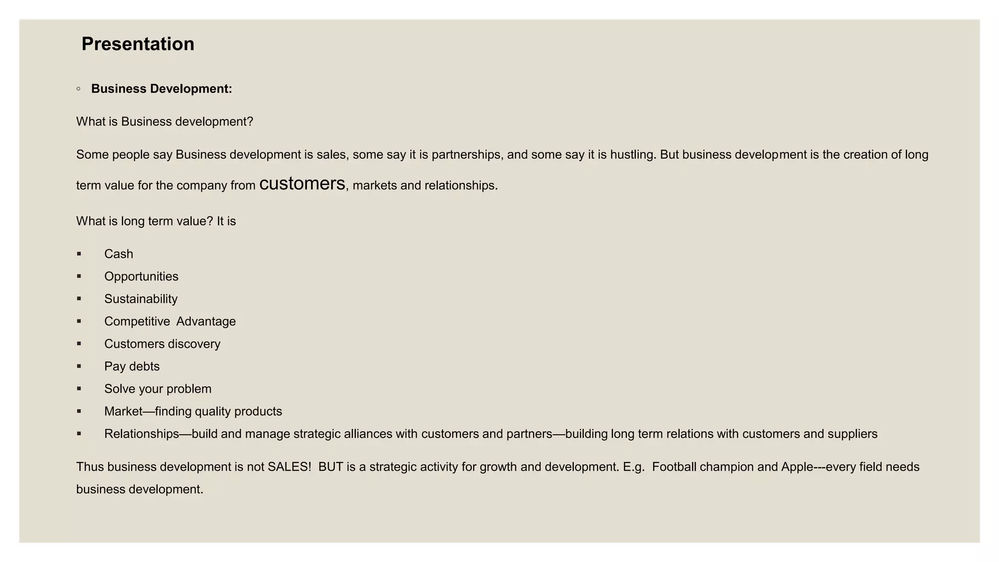 Business Development | PPTX