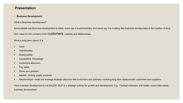 Business Development | PPTX
