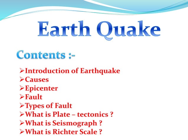 Earthquakes and landslides | PPTX | Geology | Science