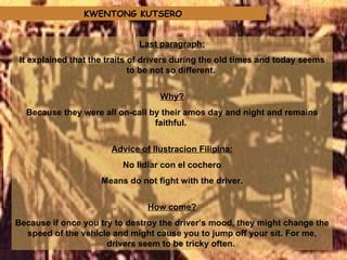 kwentong kutsero | PPT