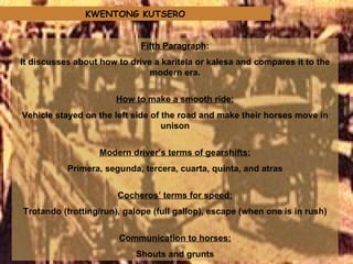 kwentong kutsero | PPT