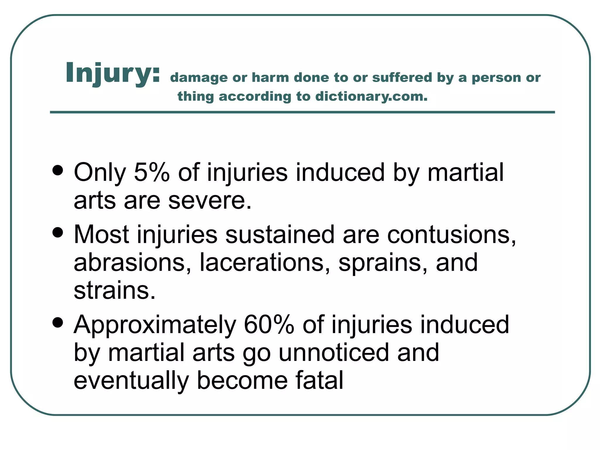 Rasmussen: Common Martial Arts Injuries | PPT