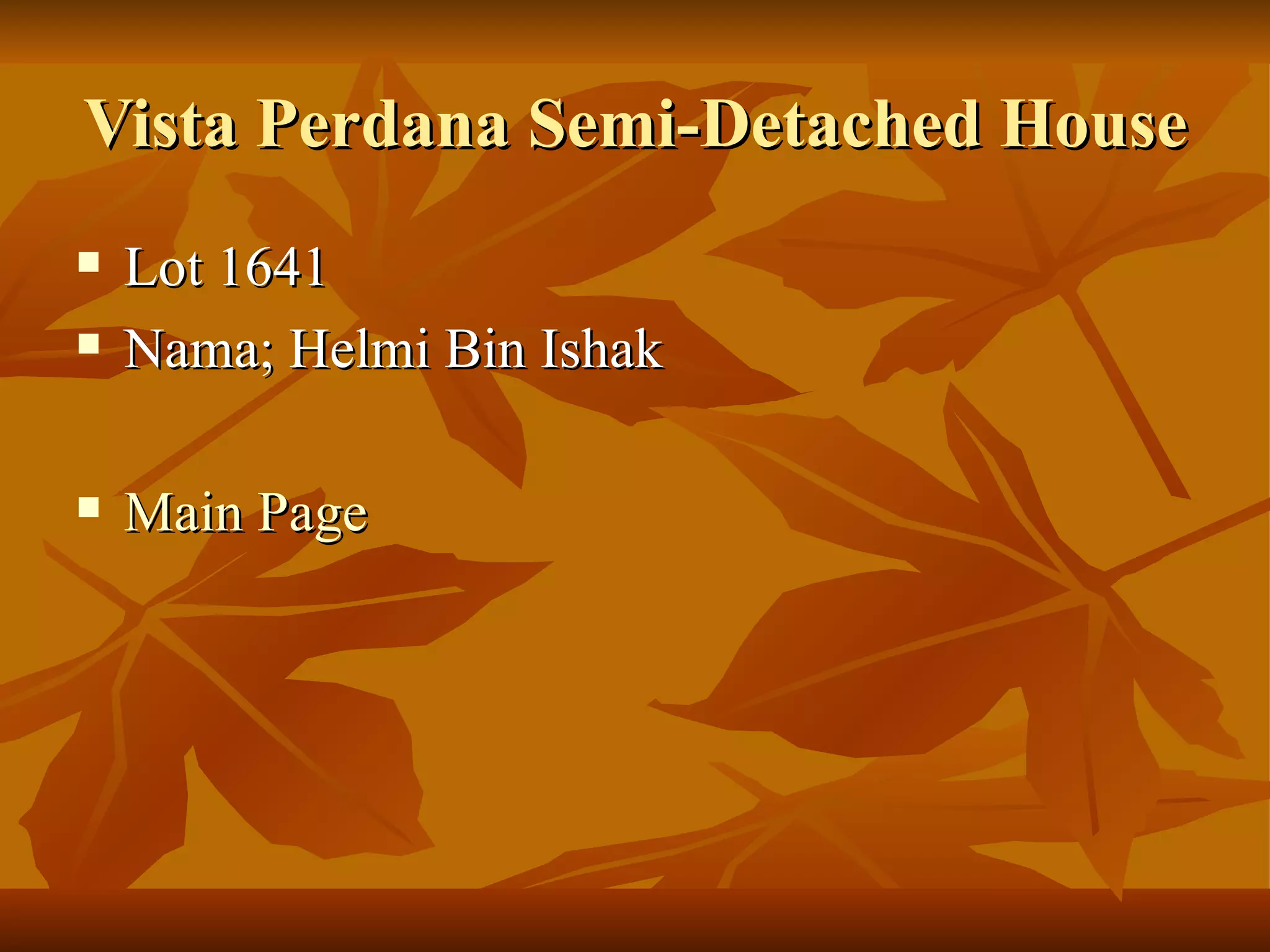 Vista Perdana Plan Layout Phase 1 | PPT