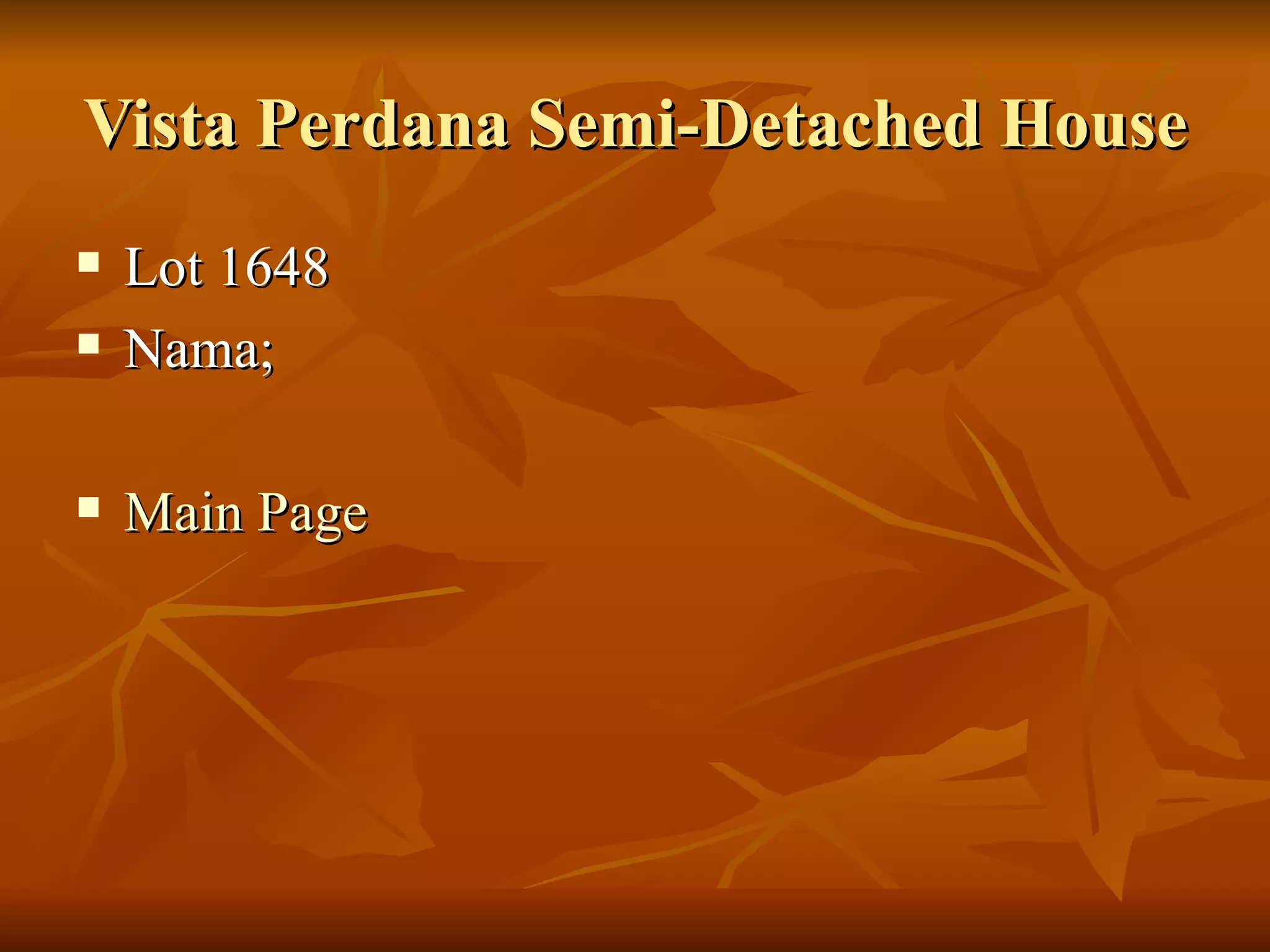 Vista Perdana Plan Layout Phase 1 | PPT