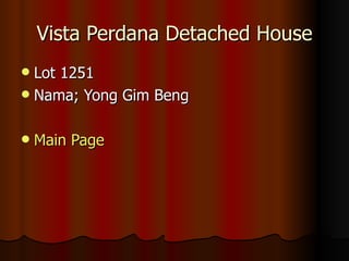 Vista Perdana Plan Layout Phase 1 | PPT