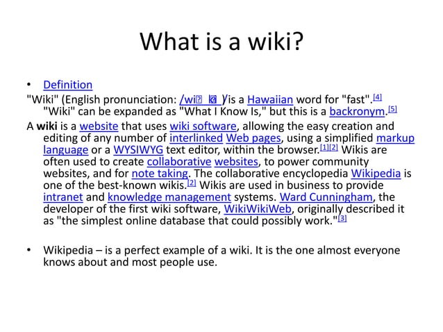 Wikis for collaborative projects | PPT