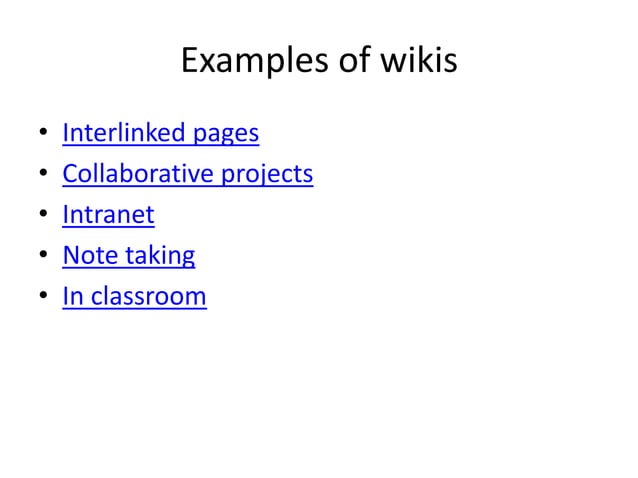 Wikis for collaborative projects | PPT